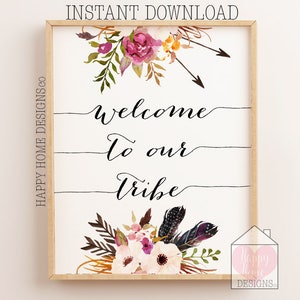 Welcome to Our Tribe Printable, Welcome Sign, Our Tribe Print ...
