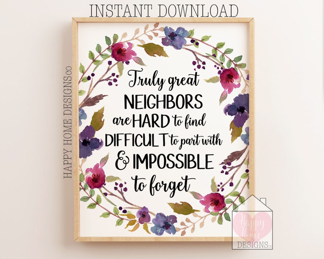 Neighbors Moving Home Gift, Printable, Farewell Gift, Moving Away Gift ...