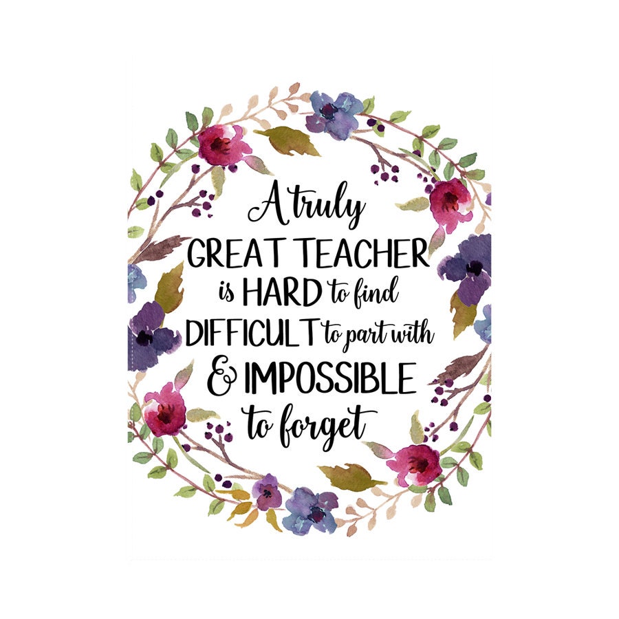 Teacher Canvas A Truly Great Teacher Is Hard To Find Gift | Etsy