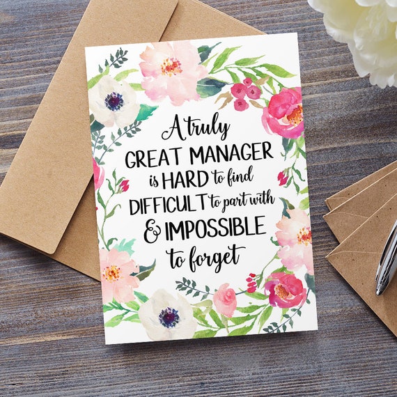 Card for Manager A Truly Great Manager is Hard to Find - Etsy UK