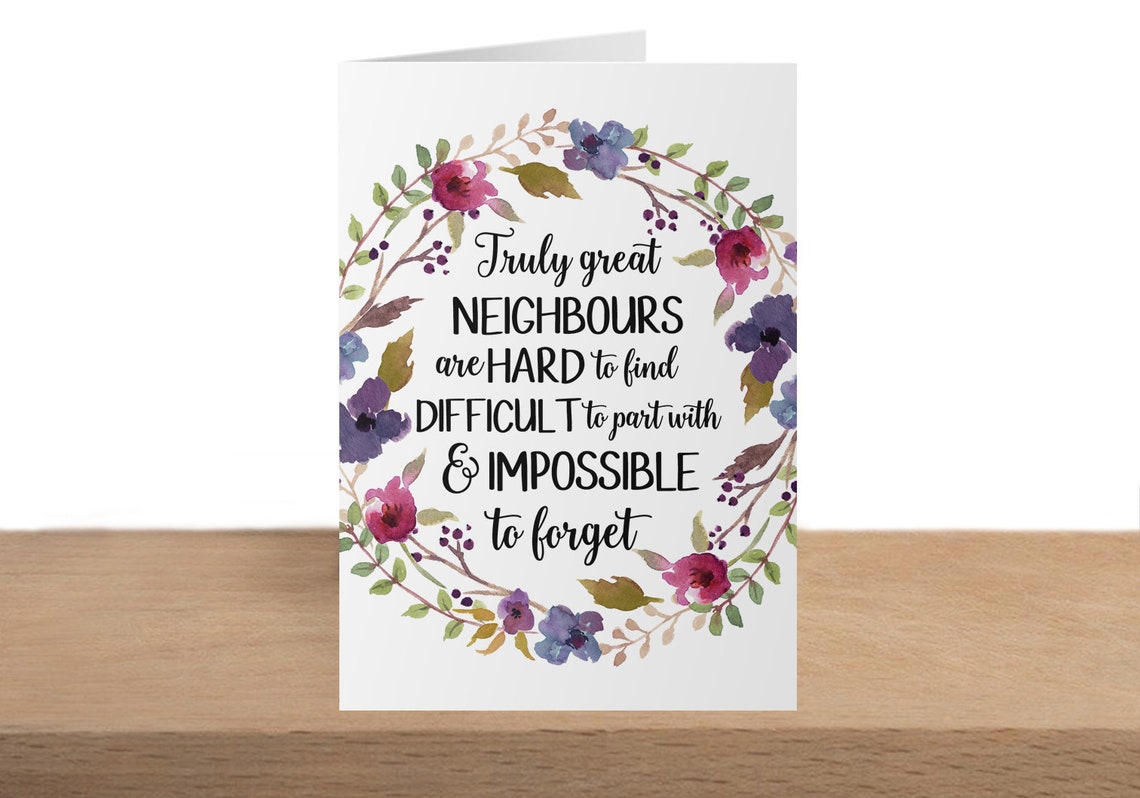 Neighbours Moving Card Farewell Neighbours Goodbye - Etsy UK