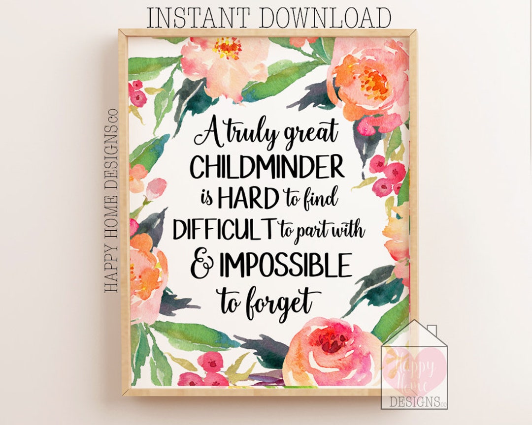 Childminder Farewell Gift Childminder Printable Childminder - Etsy