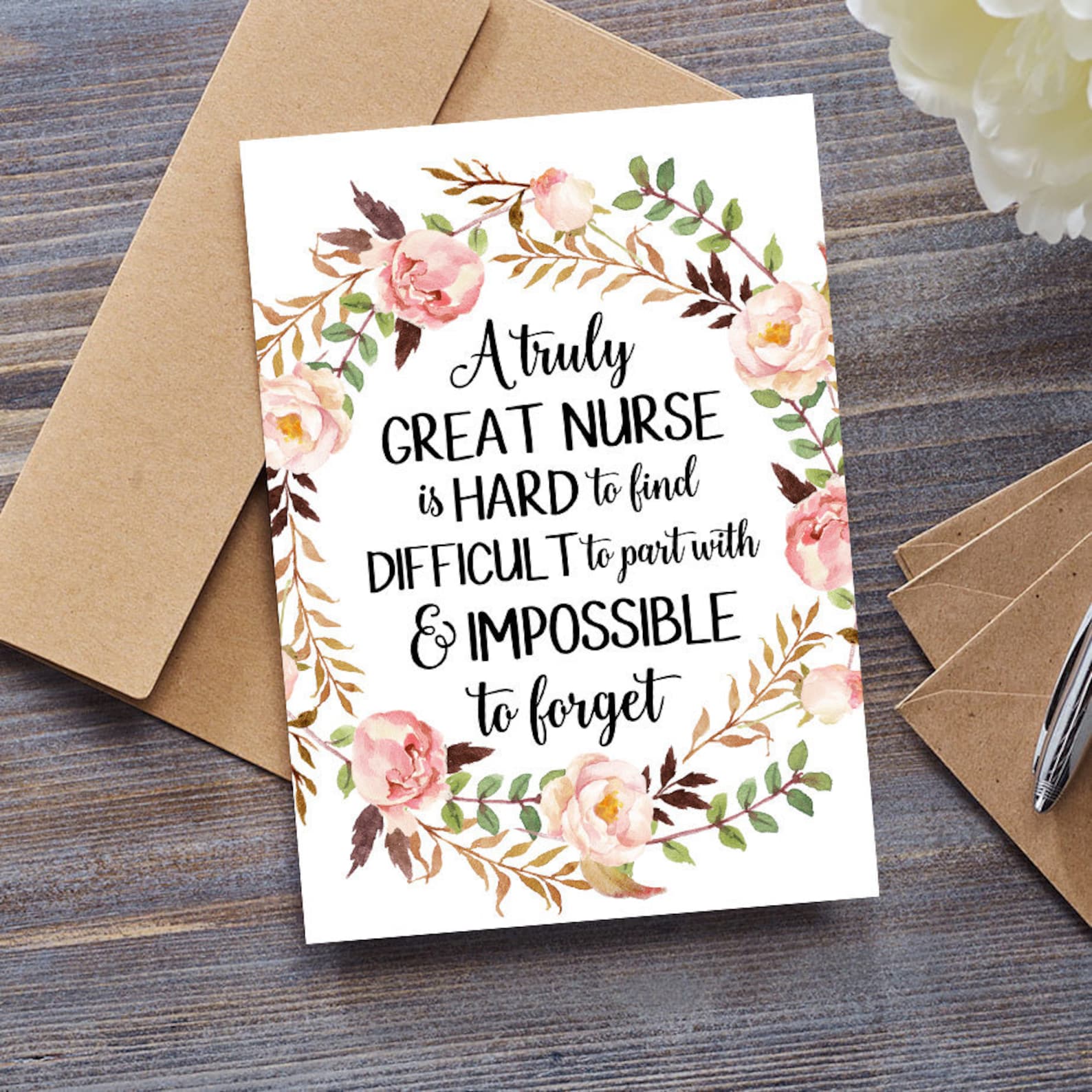 Card for Nurse Nurse Leaving Card A Truly Great Nurse is - Etsy UK