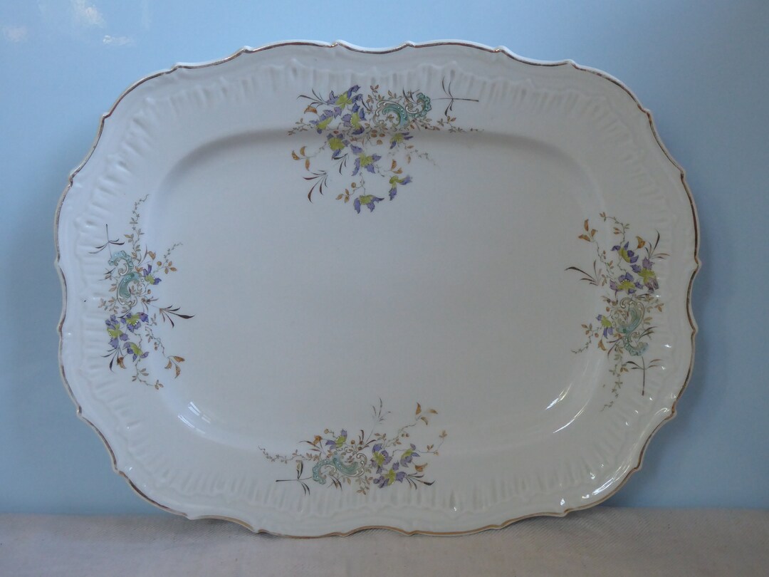 Antique, Very Large Plate, Very Beautiful Porcelain Historicism White ...