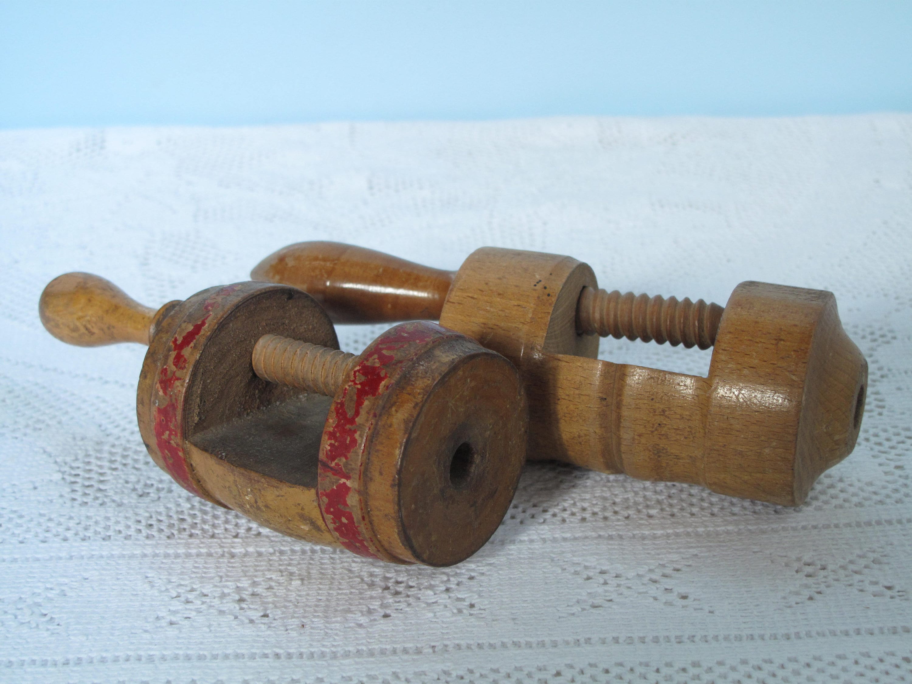 Antique Set 2x Nut Screw Nutcracker Wood Ancient Collectible | Etsy