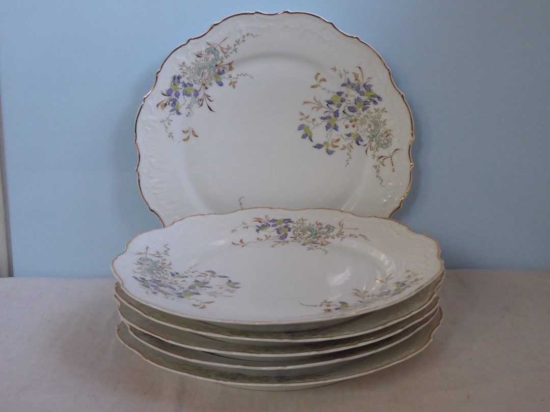 Antique Ancient Set of Six Large Plates Very Nice Porcelain Historicism ...