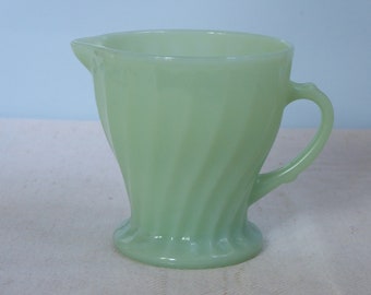 1950s Jadeite Jane Ray Creamer Vintage Fire King Oven Ware Green Glass ...