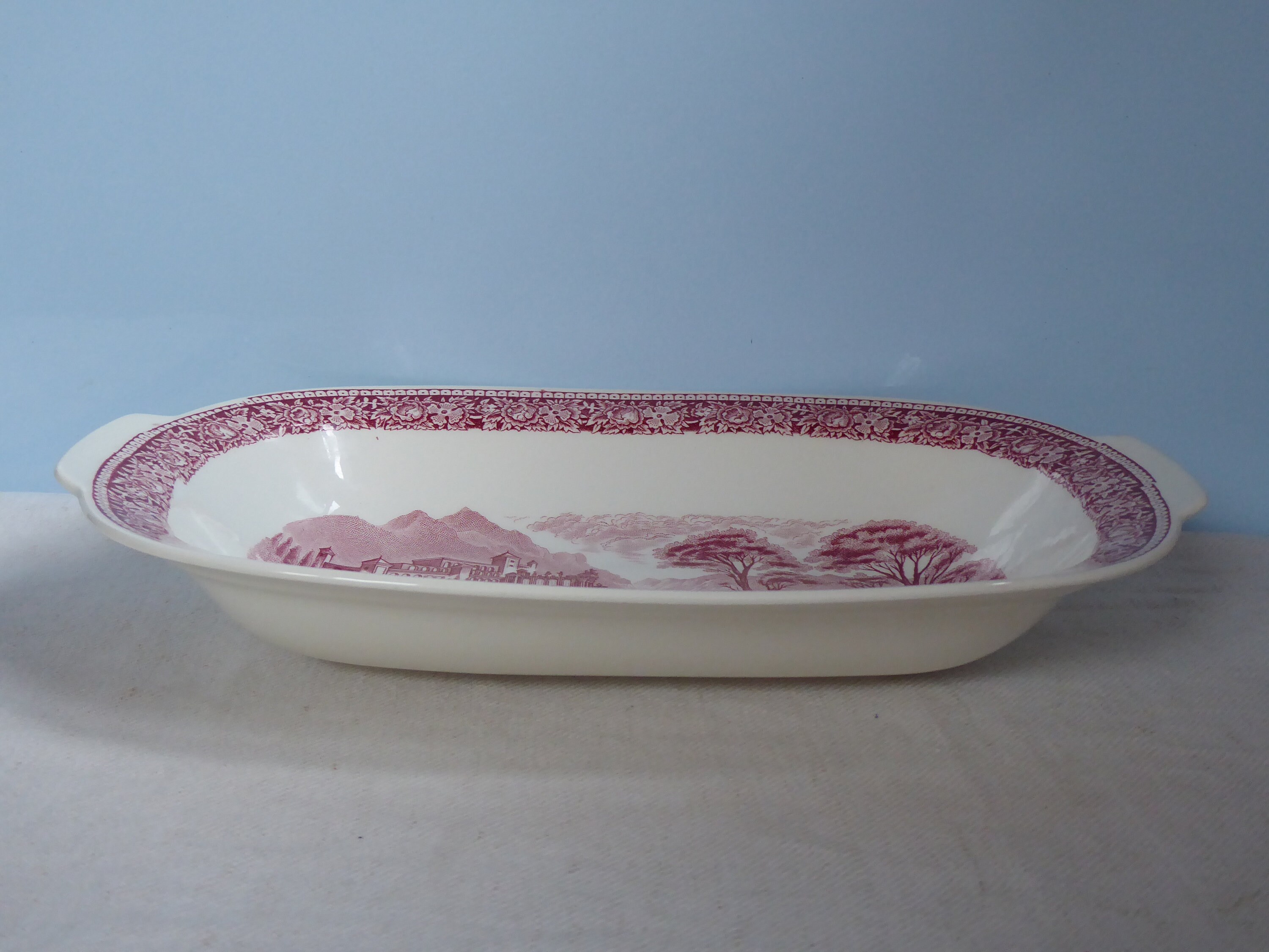 Vintage Large Bread Bowl Olde Country Castles Red England Bowl ...
