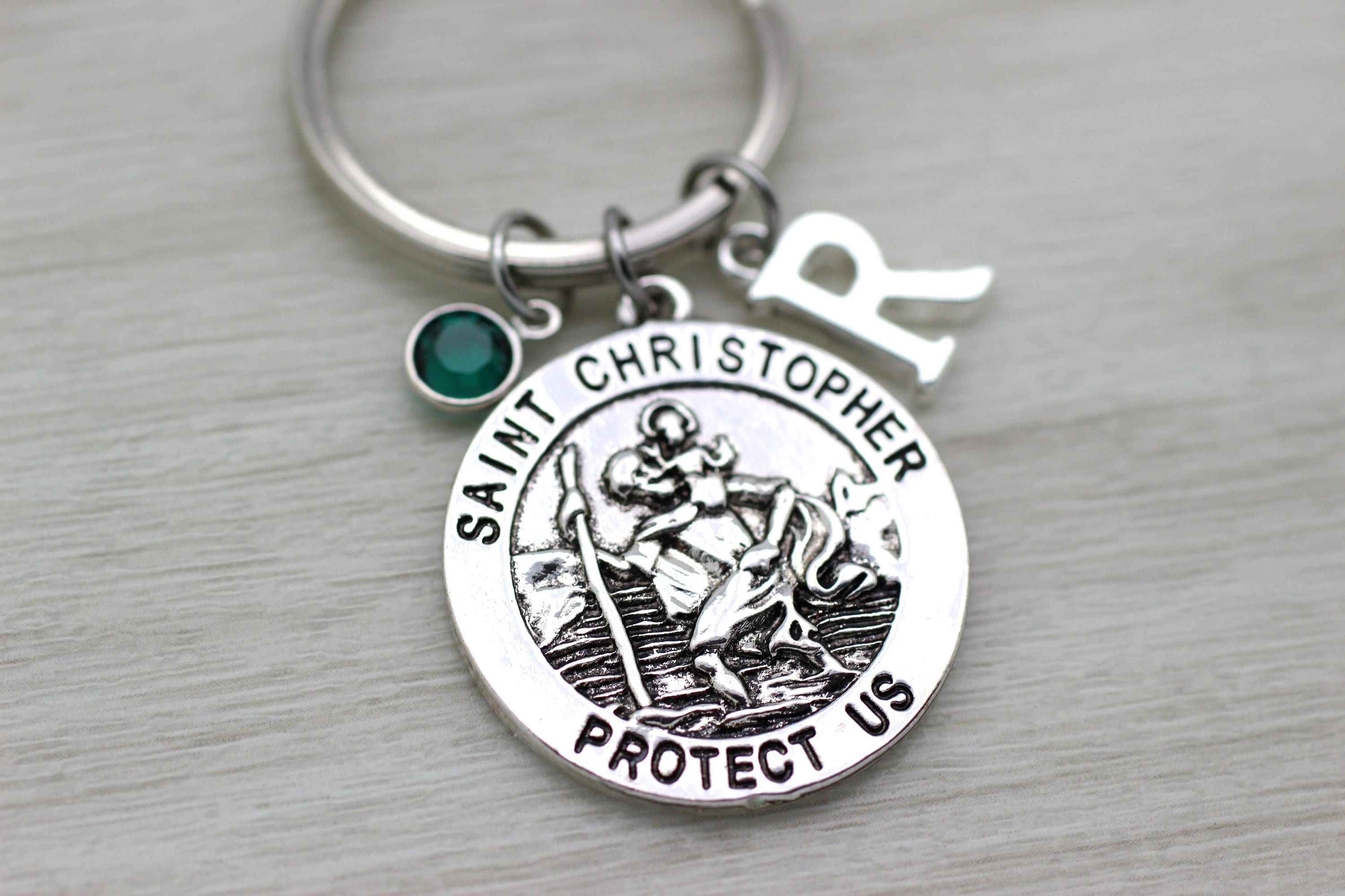 St Christopher Medallion Keyring, Protection Keychain, St Christopher ...