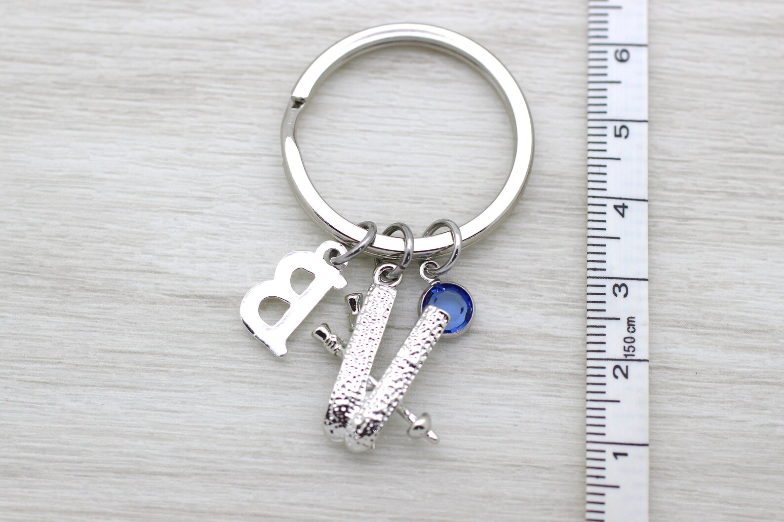 Skiing Keyring, Skier Gift, Ski Keyring, Ski Poles Keychain, Ski Gift ...