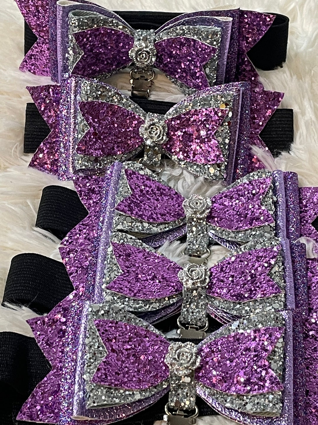 Bespoke Ring Clip With Stunning Centre Piece, Sparkly Fabric, Bow Style ...