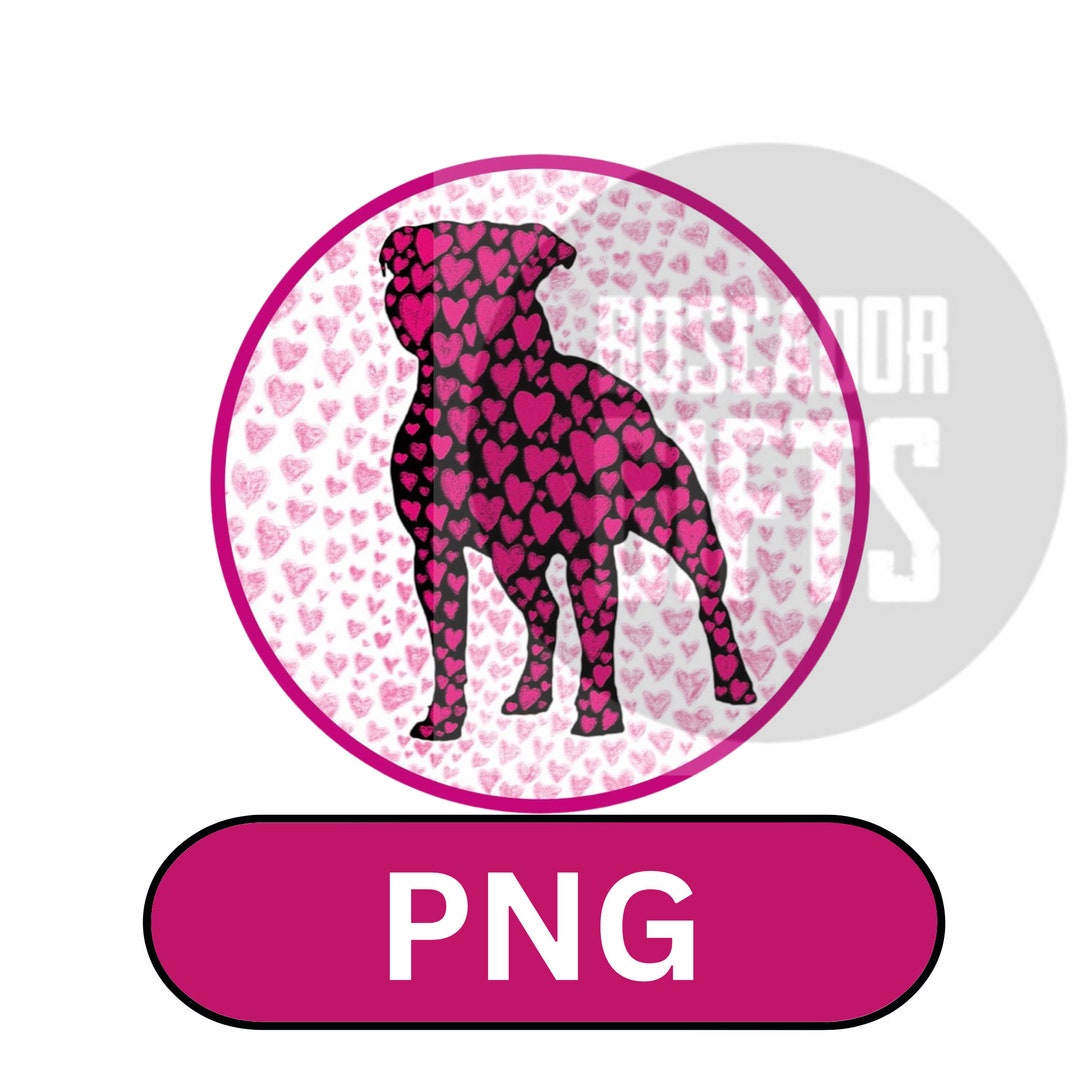 Staffordshire Bull Terrier Heart Pink Digital Image, Staffie, Stafford ...