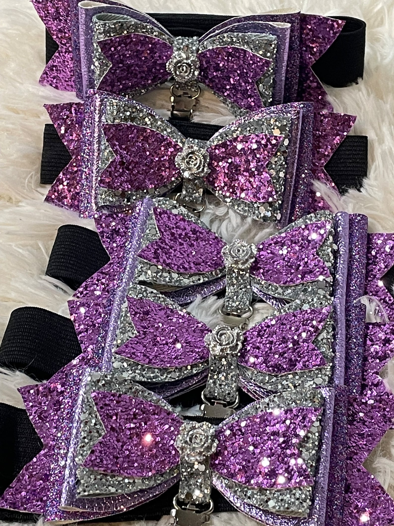 Dog Show Ring Clip Exhibitor Number Holder, Sparkly Bow Design With Pin ...