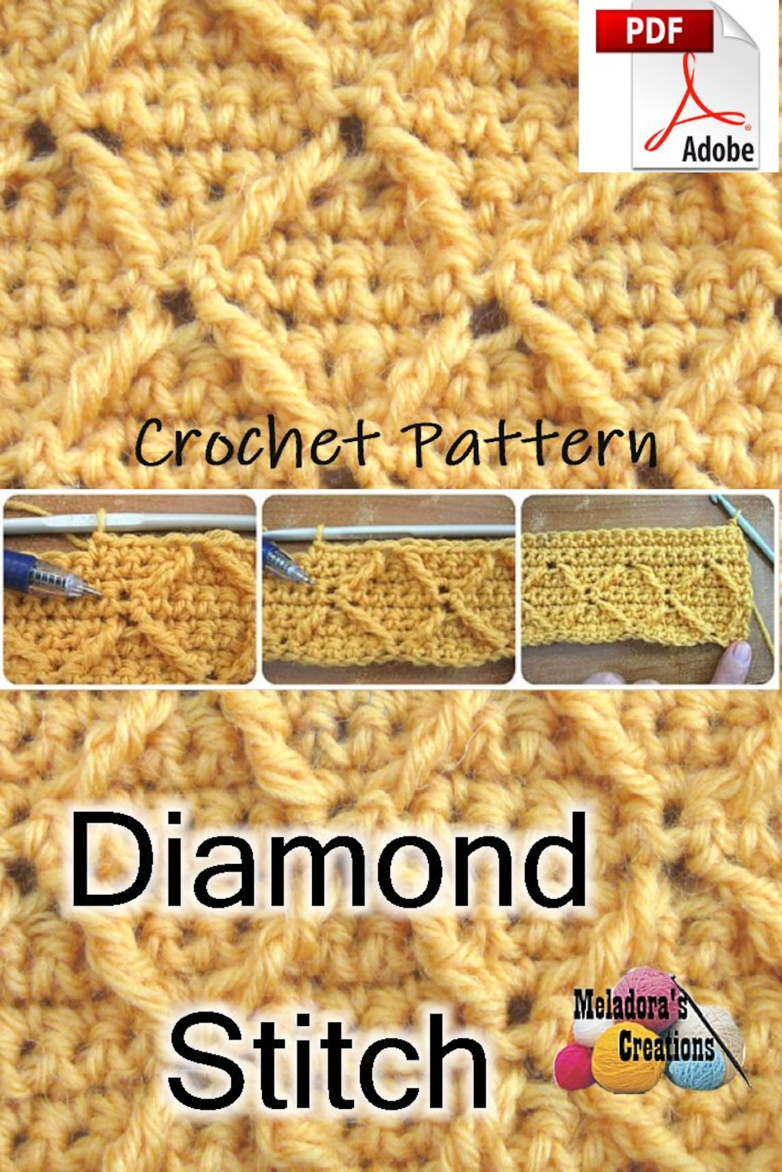 Diamond Stitch Crochet Pattern PDF | Etsy