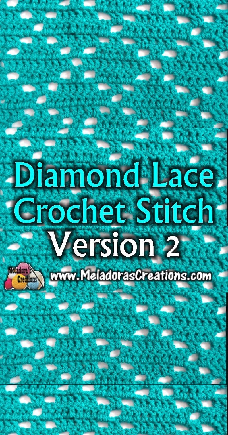 Diamond Lace Crochet Stitch 2 Crochet Pattern PDF - Etsy