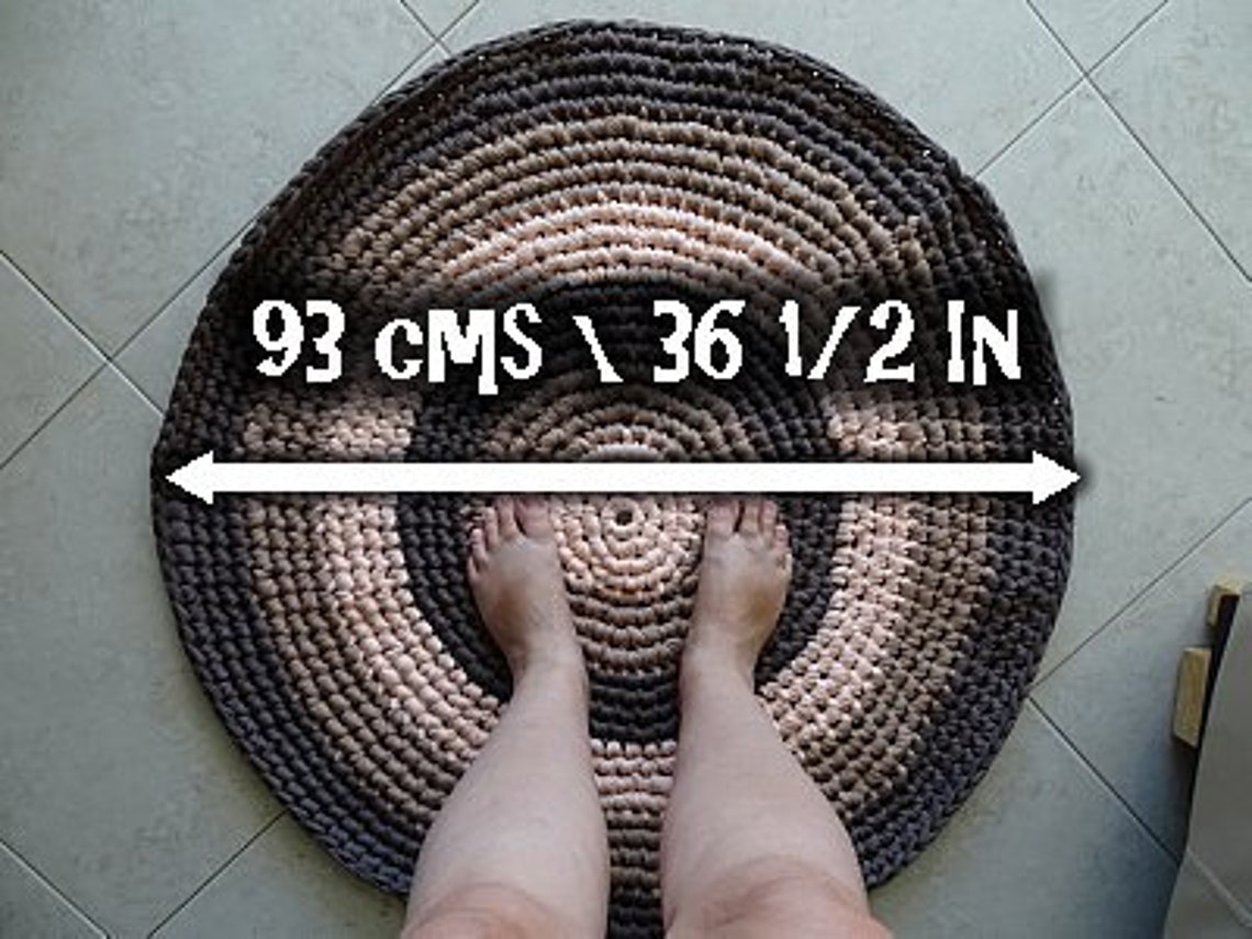 T Shirt Yarn Round Rug How to Crochet a Rug - Etsy
