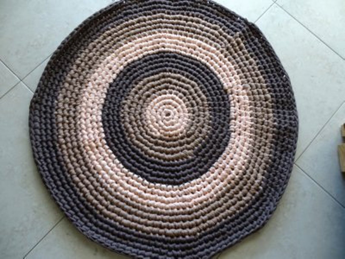 T Shirt Yarn Round Rug How to Crochet a Rug - Etsy