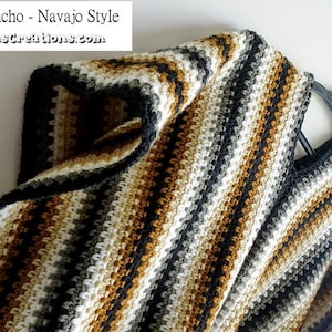 Crochet Serape Poncho - Navajo Style - Crochet PDF Pattern - Etsy