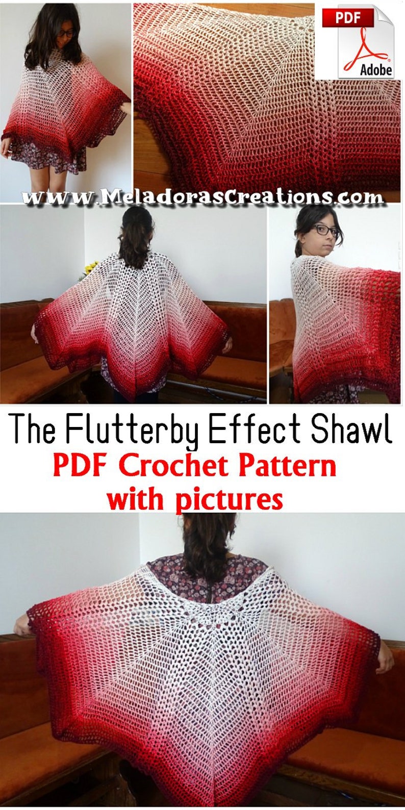 The Flutterby Effect Butterfly Crochet Shawl PDF - Video Tutorial - Etsy