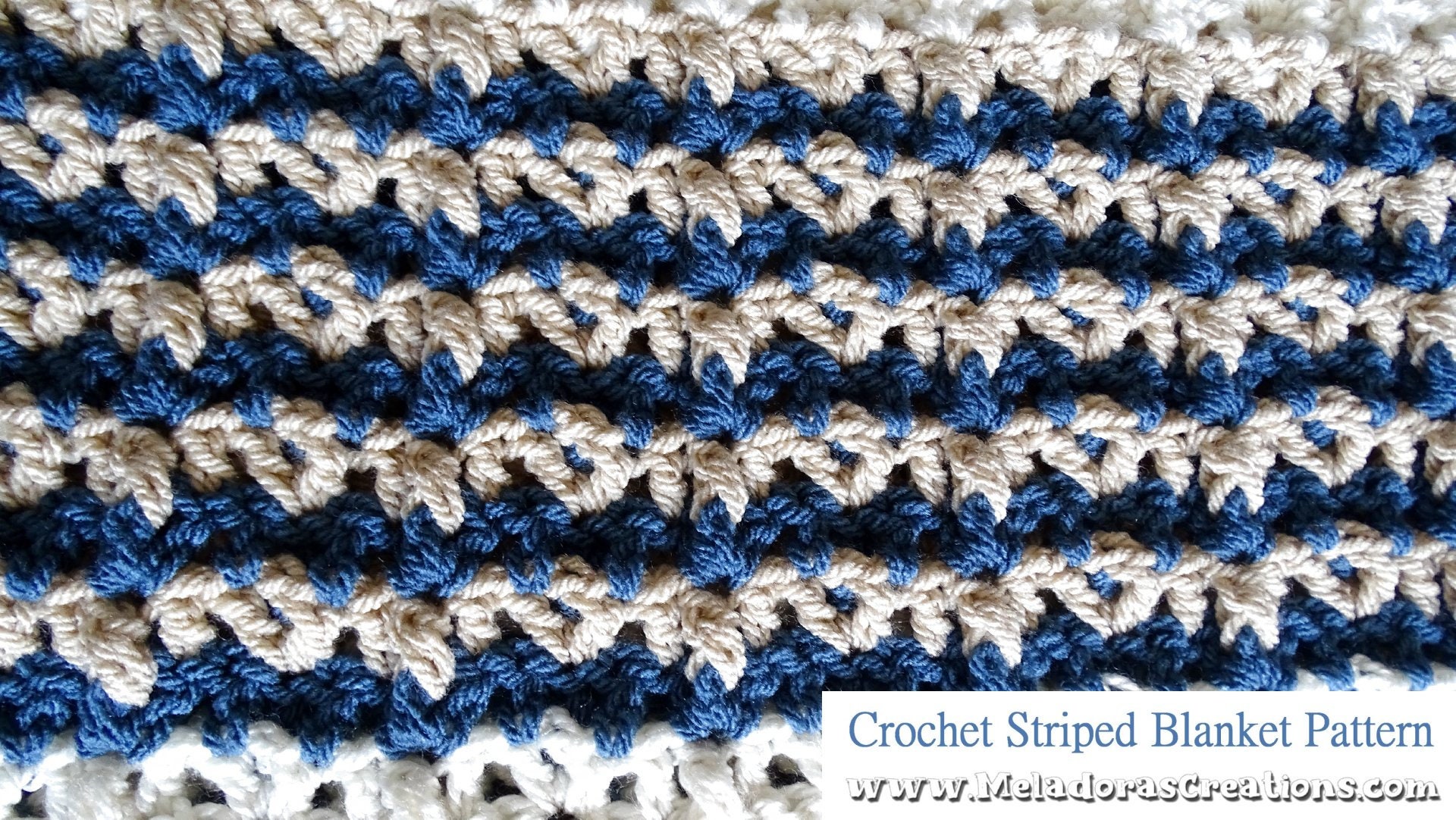 Striped Crochet Blanket Pattern PDF Pattern - Etsy