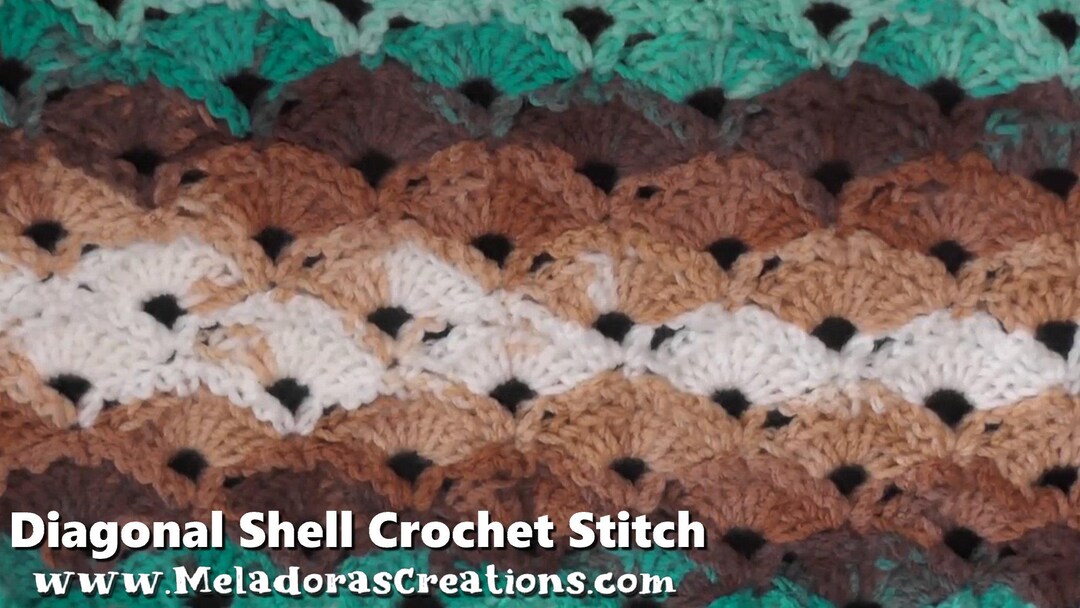 Diagonal Shell Crochet Stitch PDF Pattern - Etsy