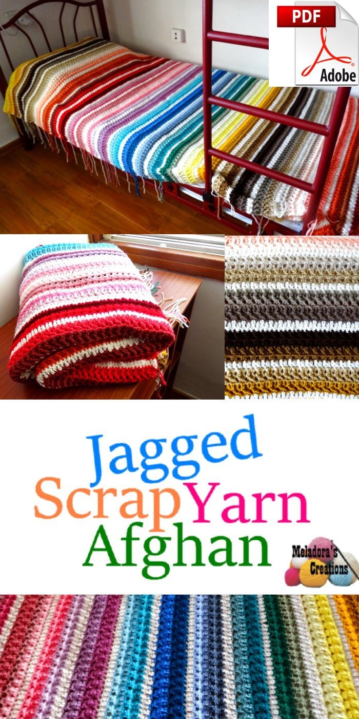 Jagged Scrap Yarn Afghan - Etsy Israel