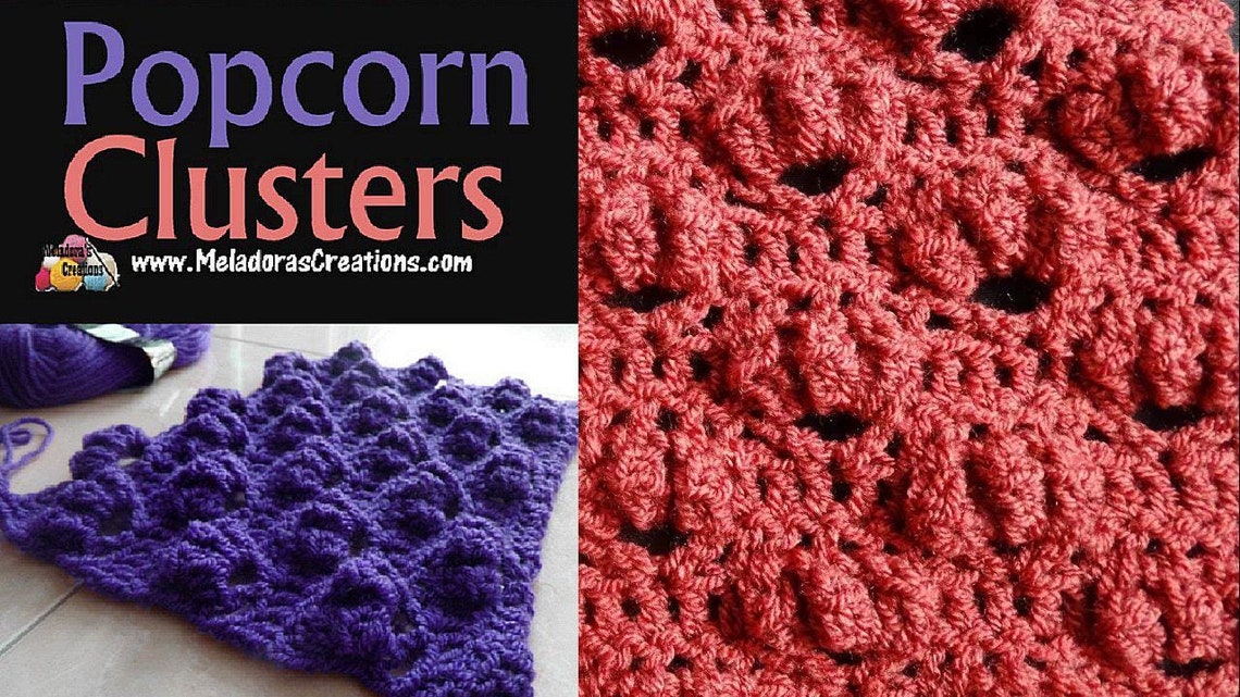 Crochet Popcorn Clusters Stitch Pattern - Etsy