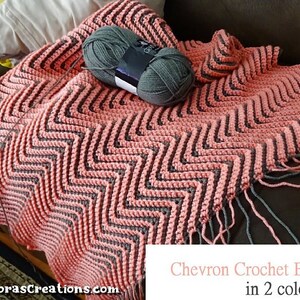 Chevron Double Sided Baby Blanket PDF Crochet Pattern Video Tutorial ...