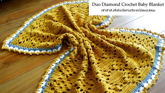 Duo Diamond Baby Blanket Crochet Pattern PDF - Etsy