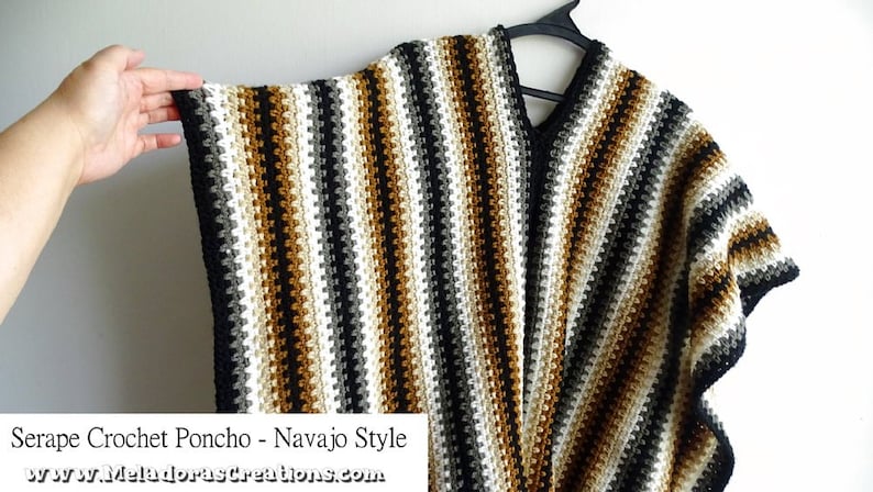 Crochet Serape Poncho - Navajo Style - Crochet PDF Pattern - Etsy