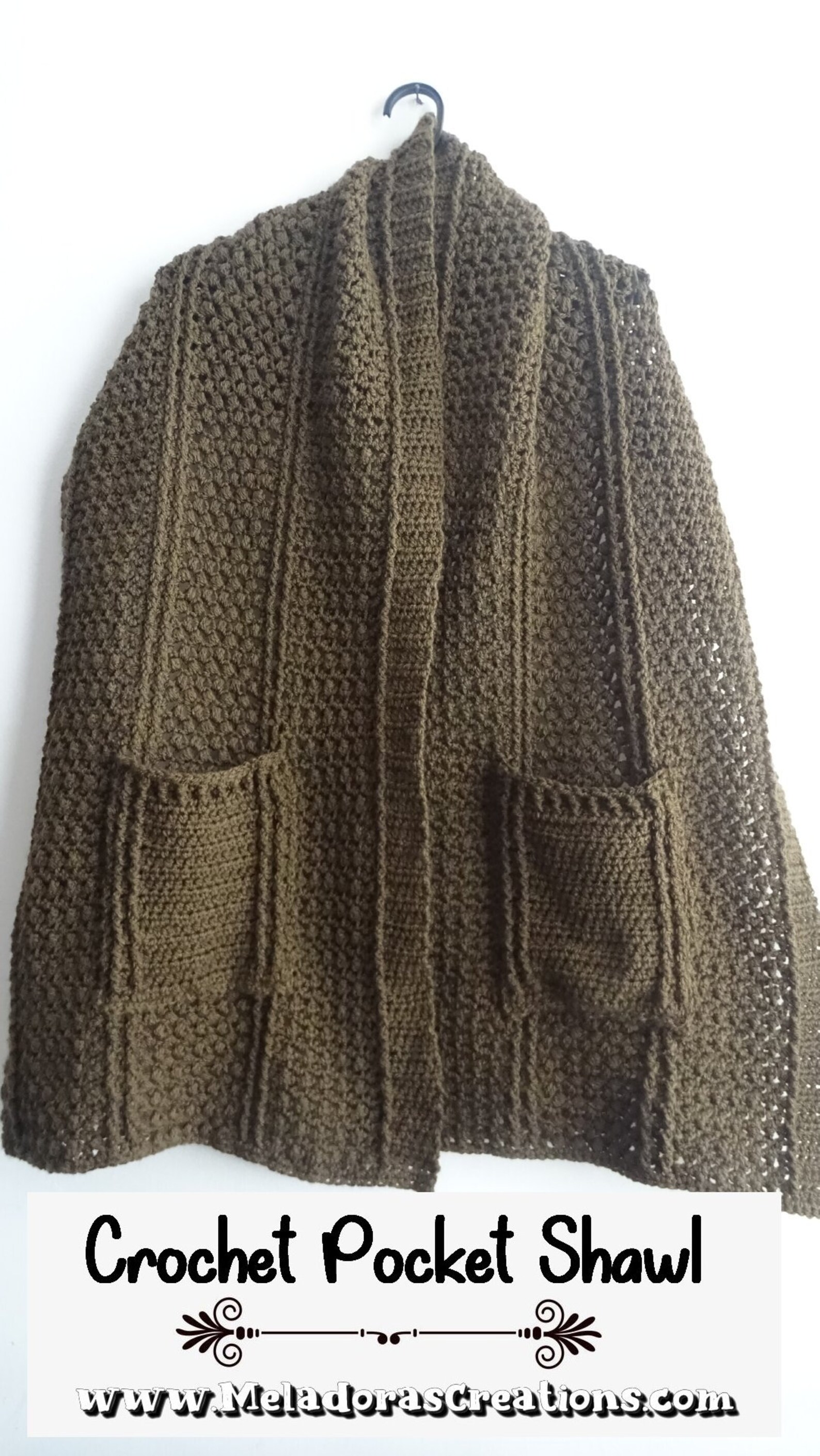 Crochet Pocket Shawl Pattern (PDF) - Etsy