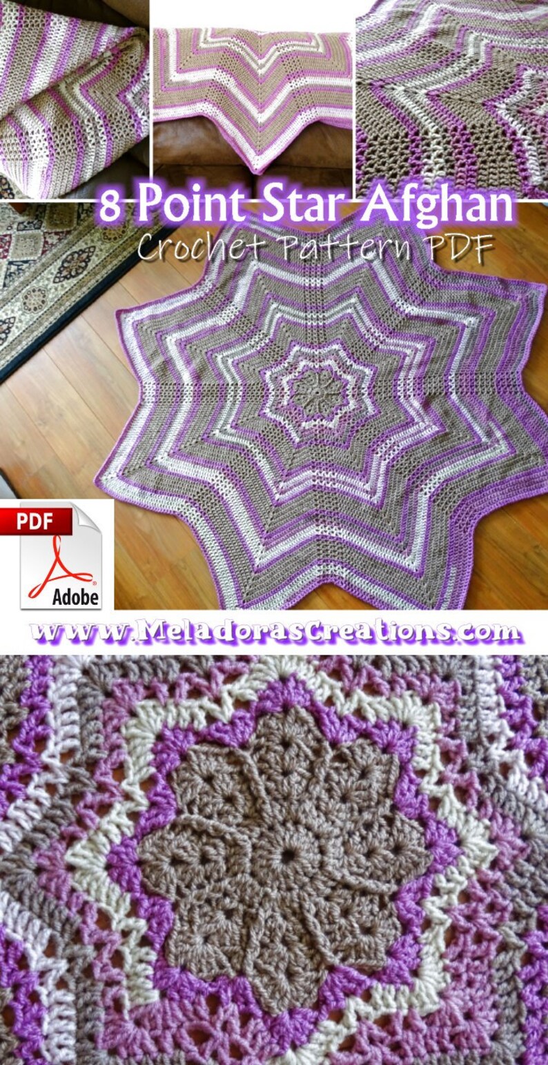 8 point Star Crochet Afghan Pattern PDF | Etsy