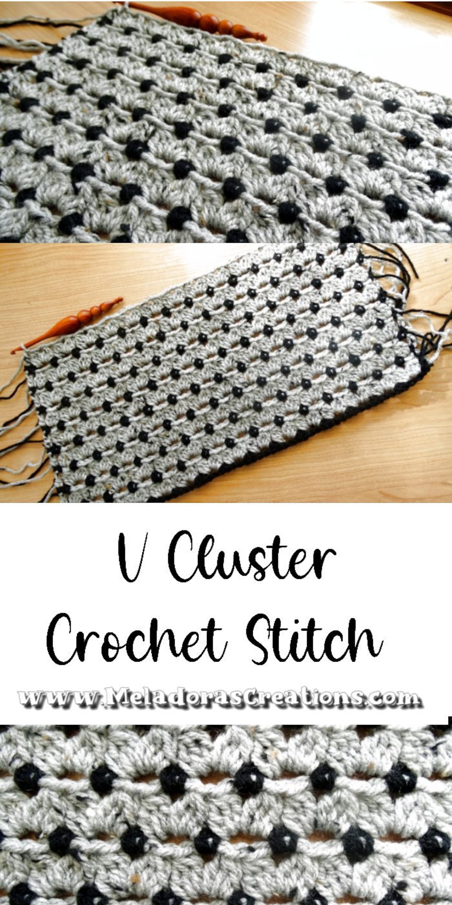 V Cluster Crochet Stitch PDF Pattern - Etsy