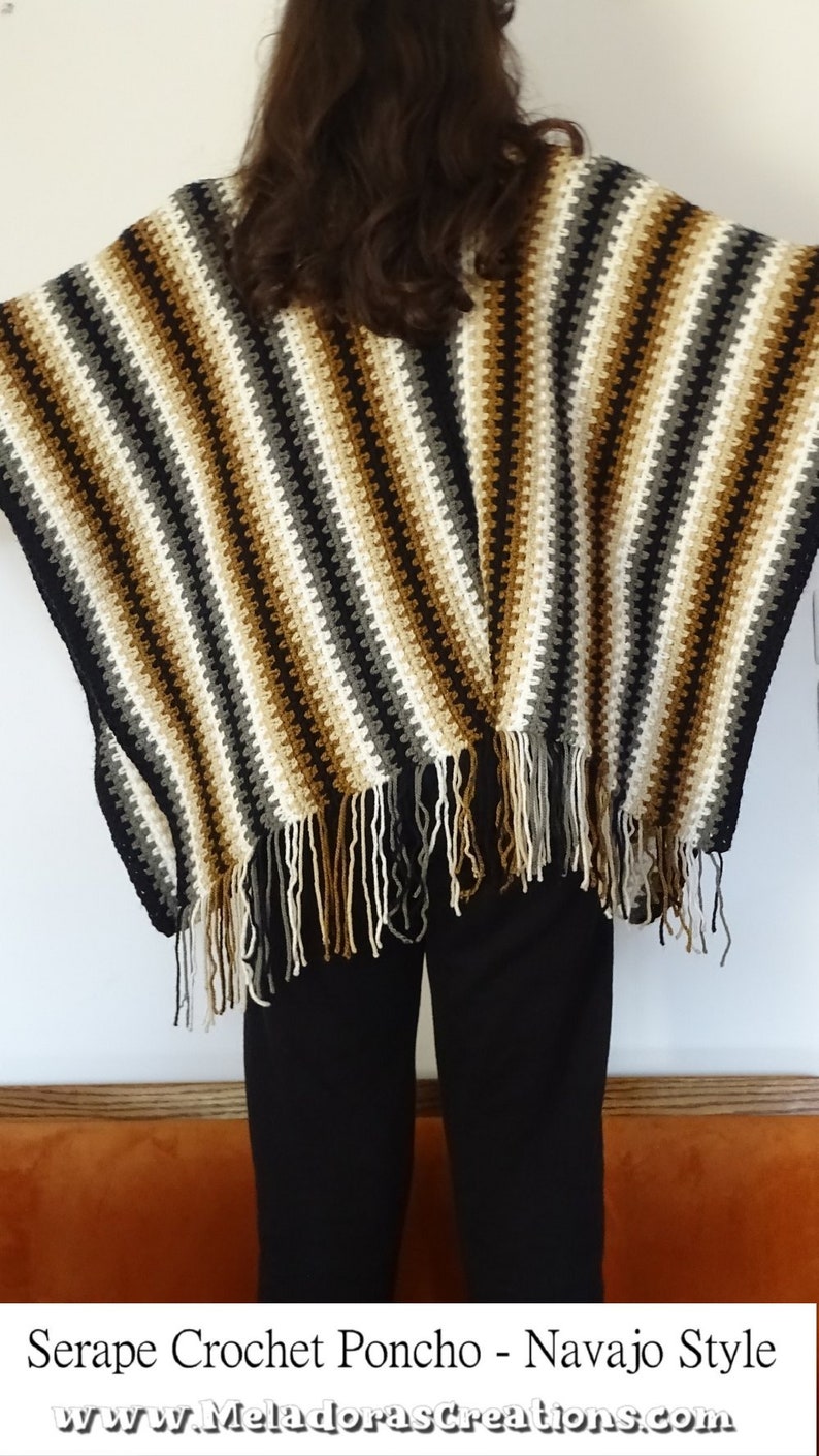 Crochet Serape Poncho Navajo Style Crochet PDF Pattern - Etsy