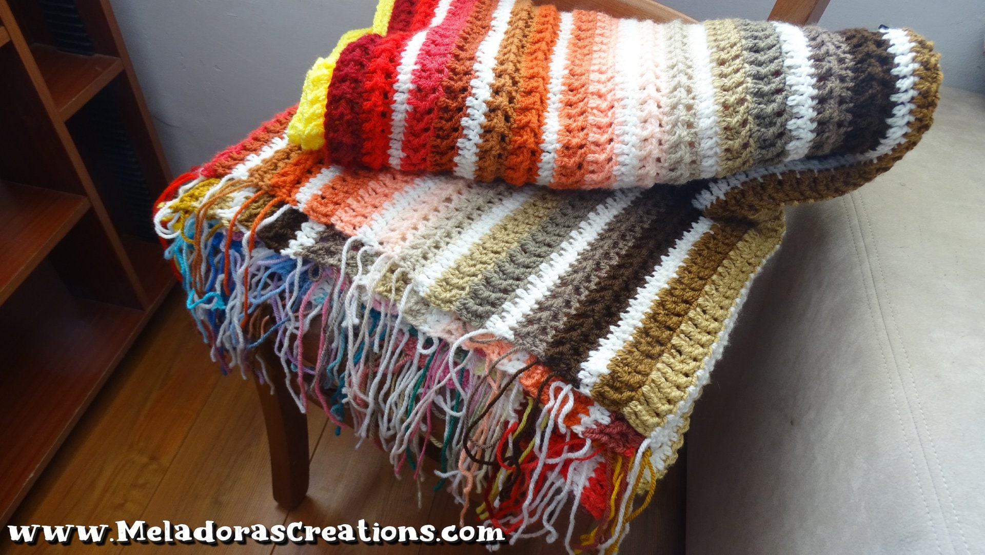 Jagged Scrap Yarn Afghan - Etsy Israel