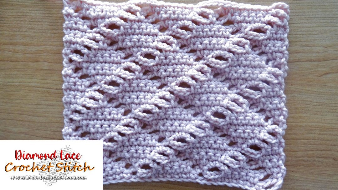 Diamond Lace Stitch - Crochet Stitch Pattern PDF - Etsy