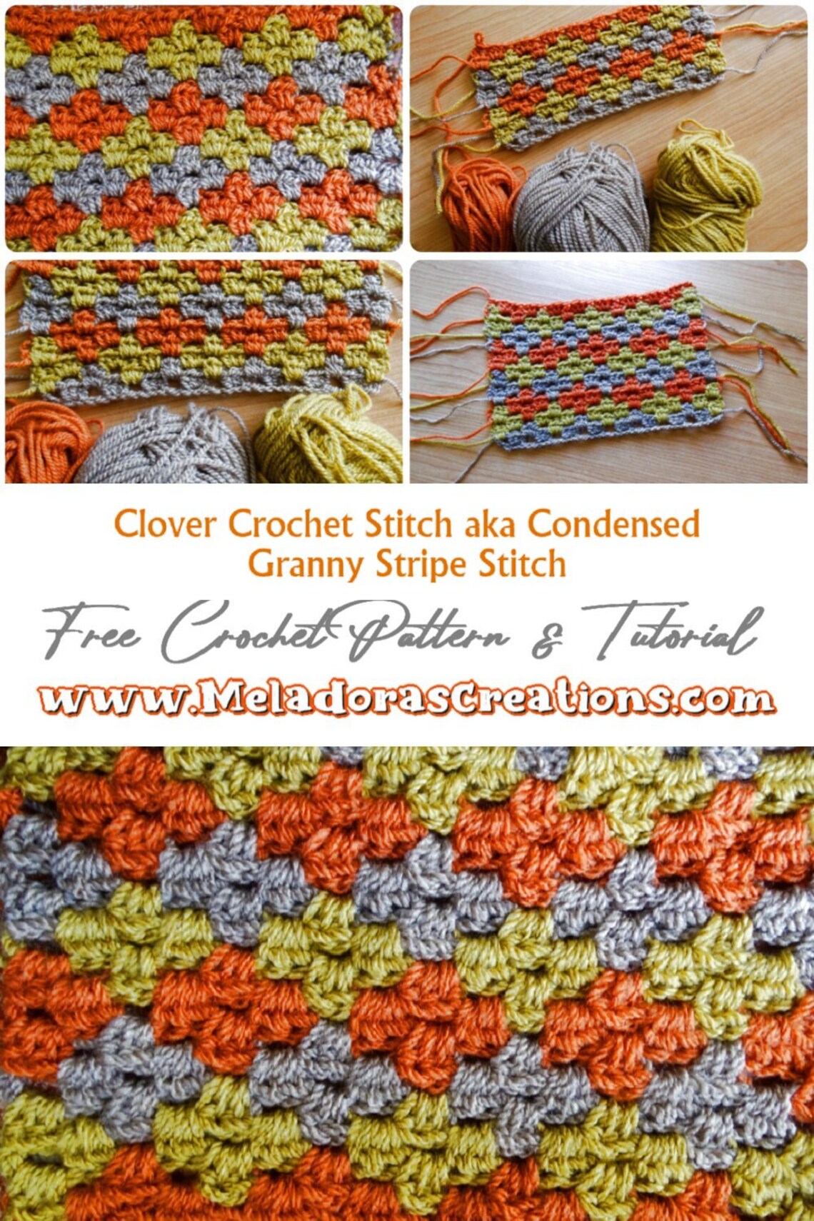 Clover Crochet Stitch Aka Condensed Granny Stripe Stitch - Etsy