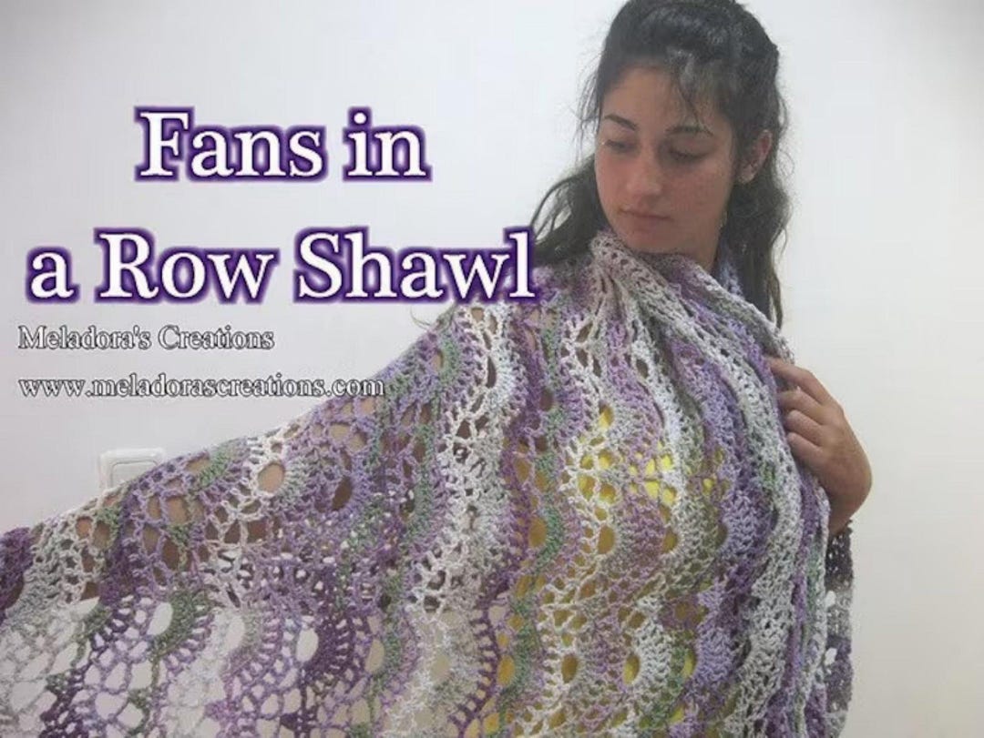 Fans in a Row Lacy Crochet Shawl PDF Pattern - Etsy