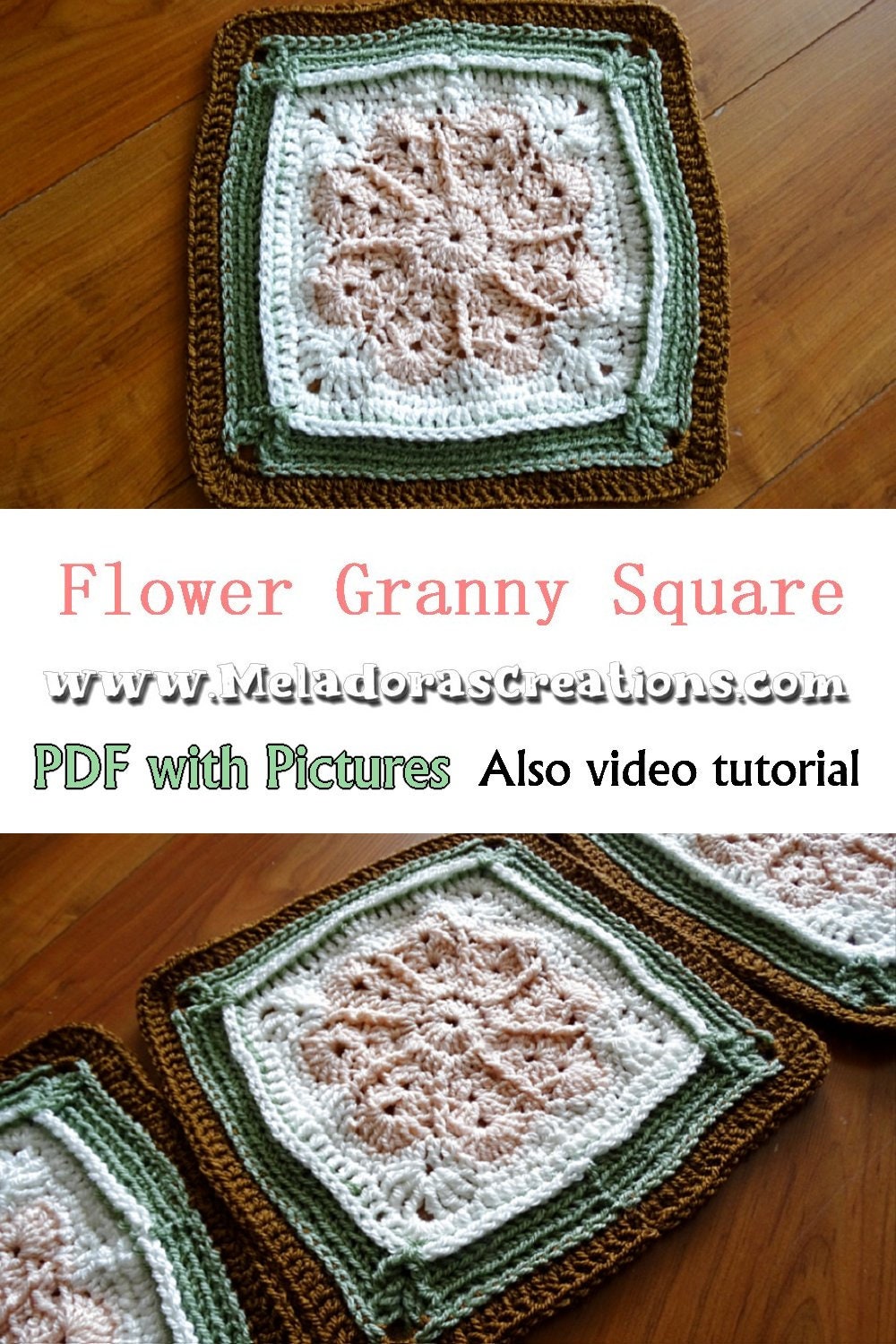 Flower Granny Square 12 Inch Granny Square PDF Pattern - Etsy Israel