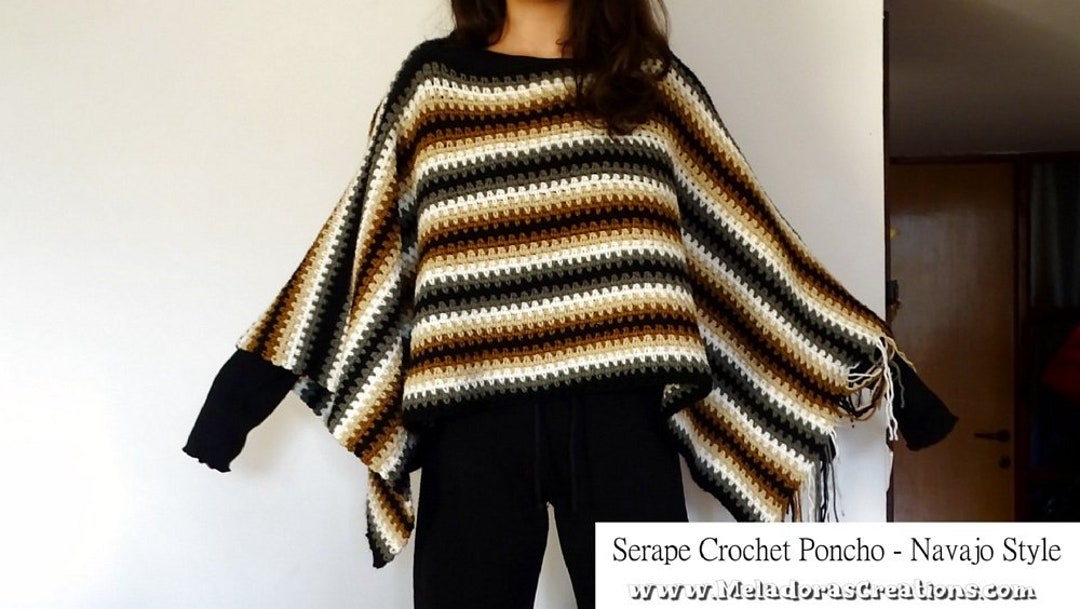 Crochet Serape Poncho - Navajo Style - Crochet PDF Pattern - Etsy