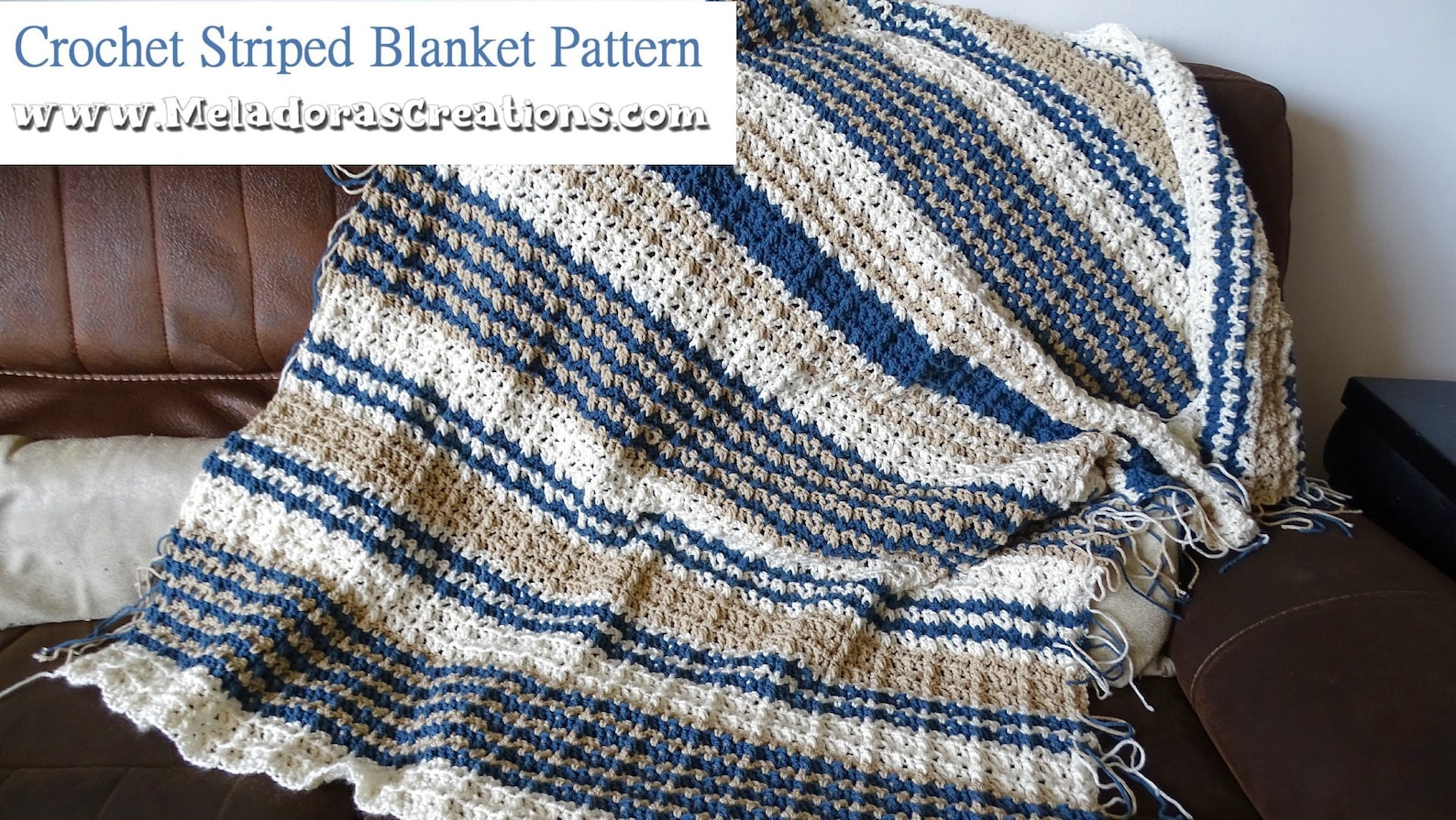 Striped Crochet Blanket Pattern PDF Pattern - Etsy