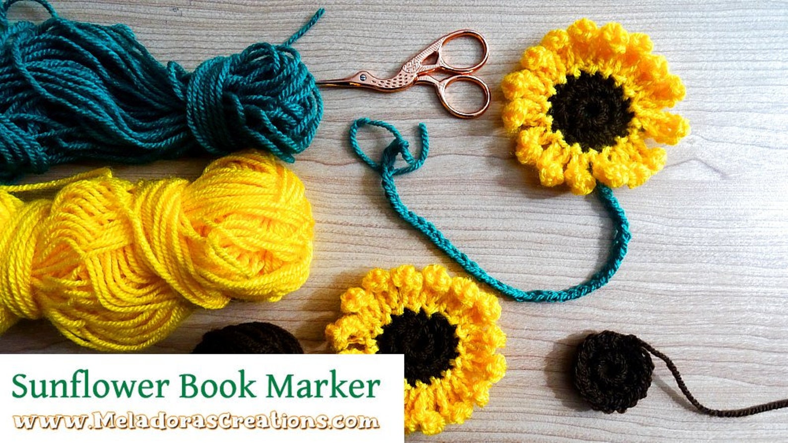 Crochet Sunflower Book Marker PDF Pattern | Etsy