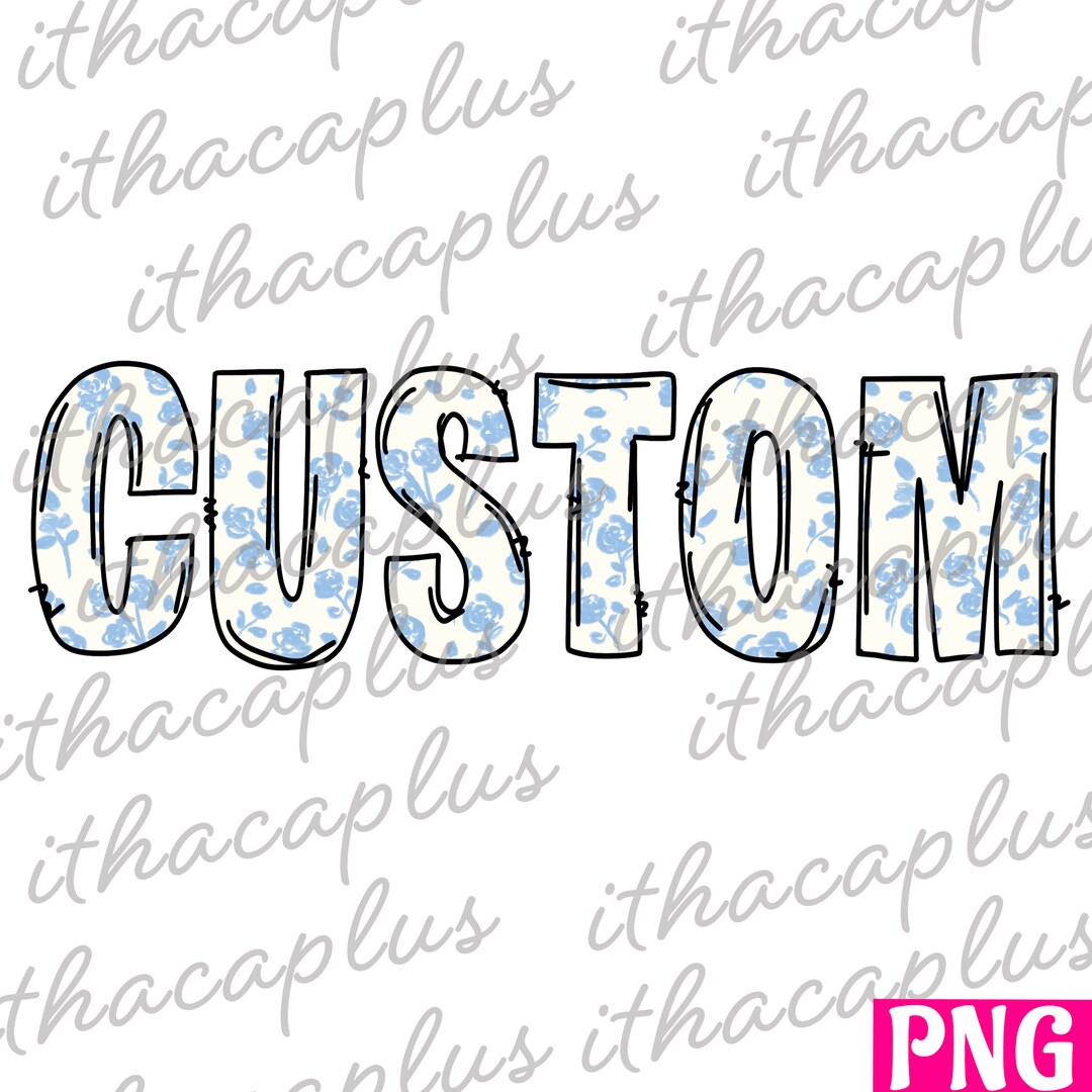 Custom Watercolor Flower Text Png, Made to Order Digital File, Mama ...