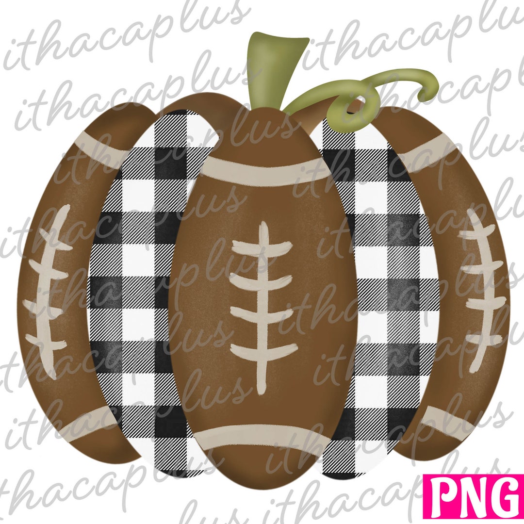 Fall Png, Fall Pumpkin and Football Sublimation, Fall Plaid Pumpkin ...