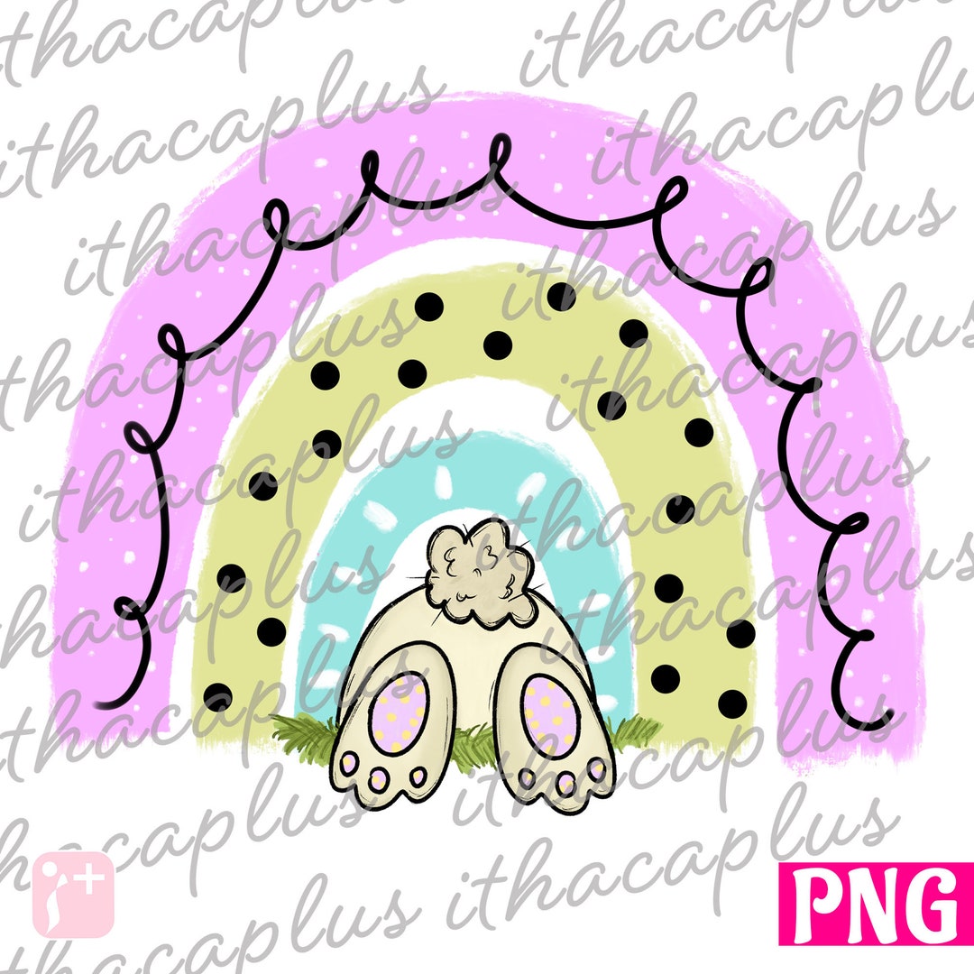 Rainbow Easter Png, Easter Bunny Sublimation, Bunny Clipart, Happy ...