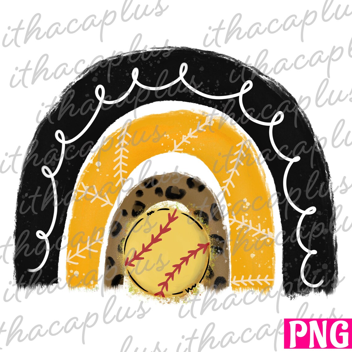 Softball Rainbow Png Colorful Softball Sublimation Softball - Etsy