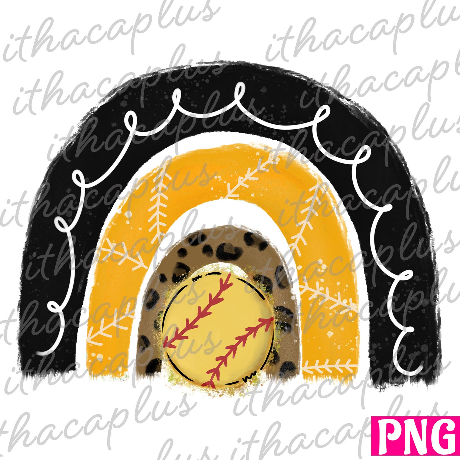 Softball Rainbow Png Colorful Softball Sublimation Softball - Etsy