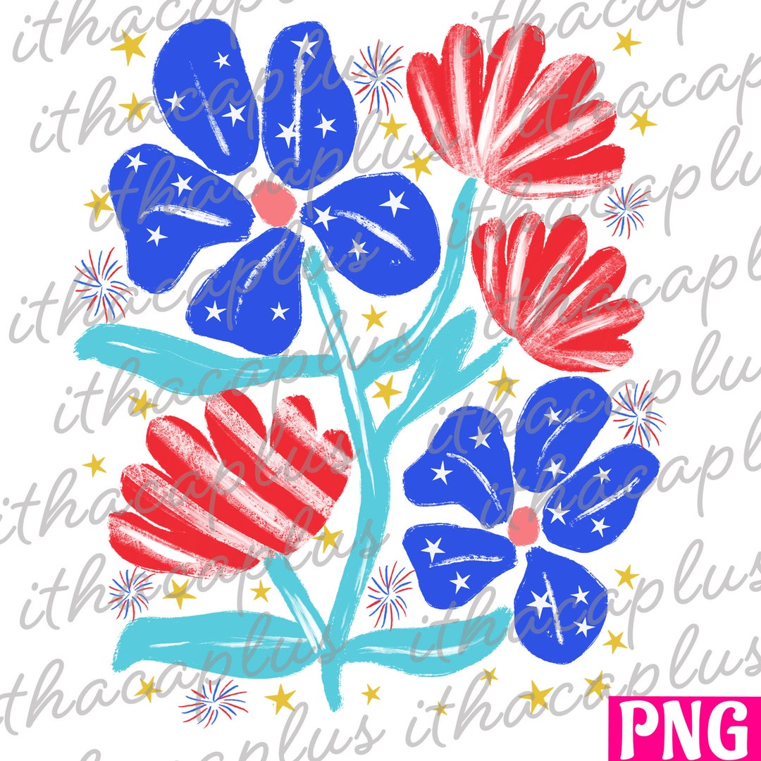 4th of July Png, Fourth of July USA Flower Sublimation,clipart ...
