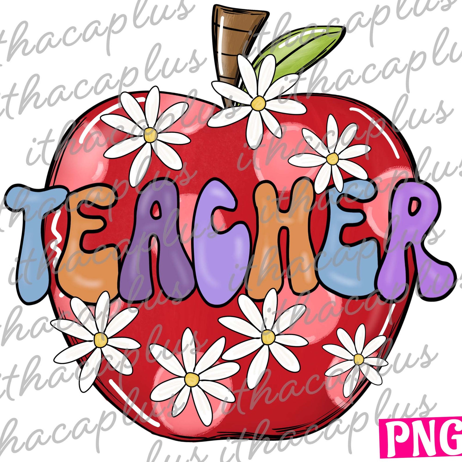 Back to School Png Polka Dot Apple Png Teacher Sublimation - Etsy