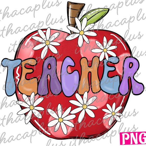 Back to School Png Polka Dot Apple Png Teacher Sublimation - Etsy